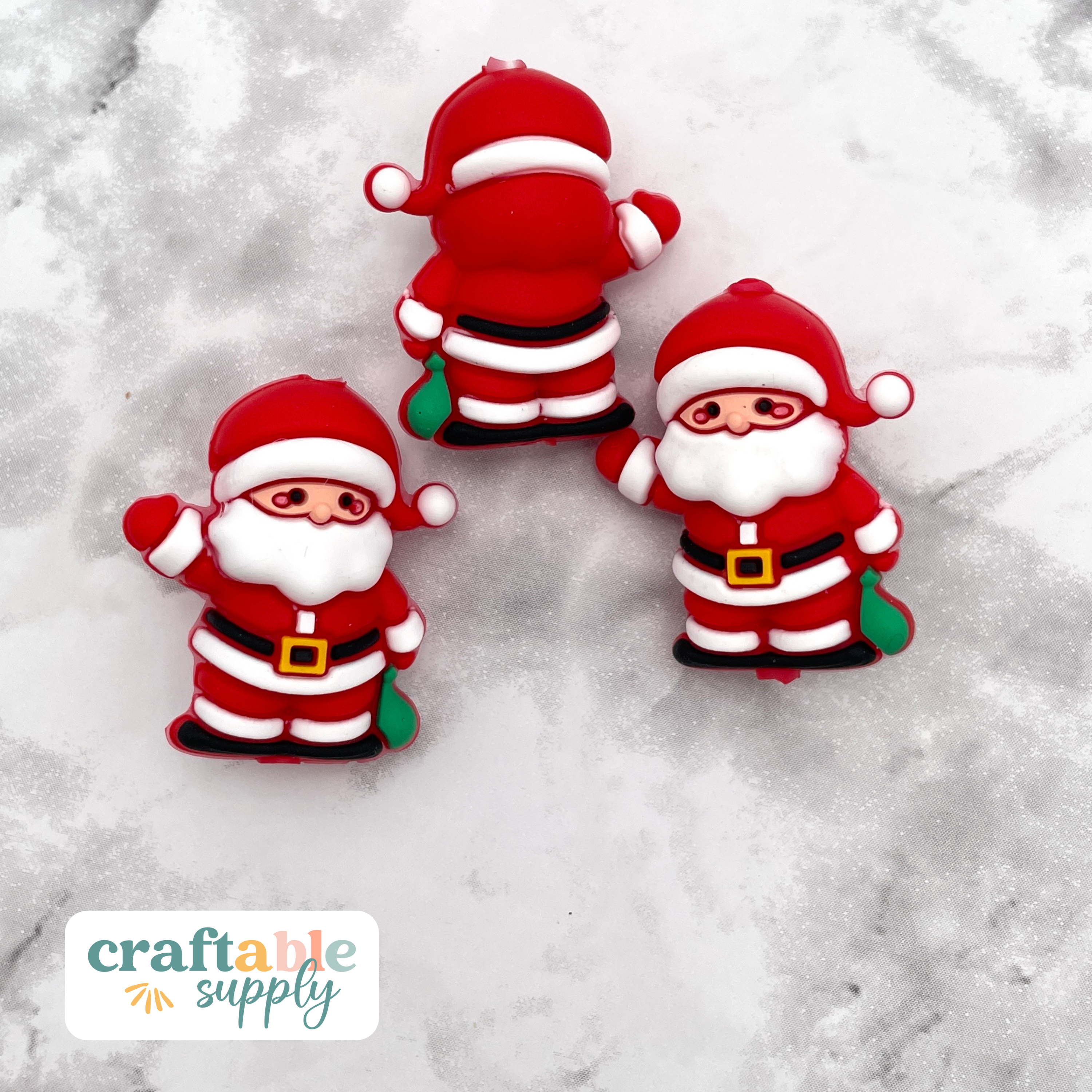 3D Santa Clause Silicone Focal Bead – Craftable Supply